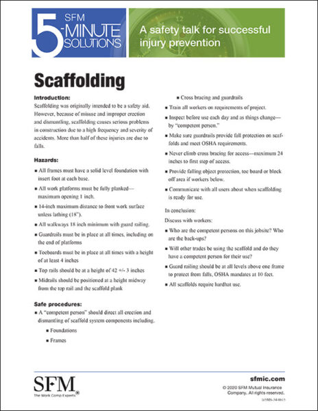 five_min_scaffolding - SFM Mutual Insurance